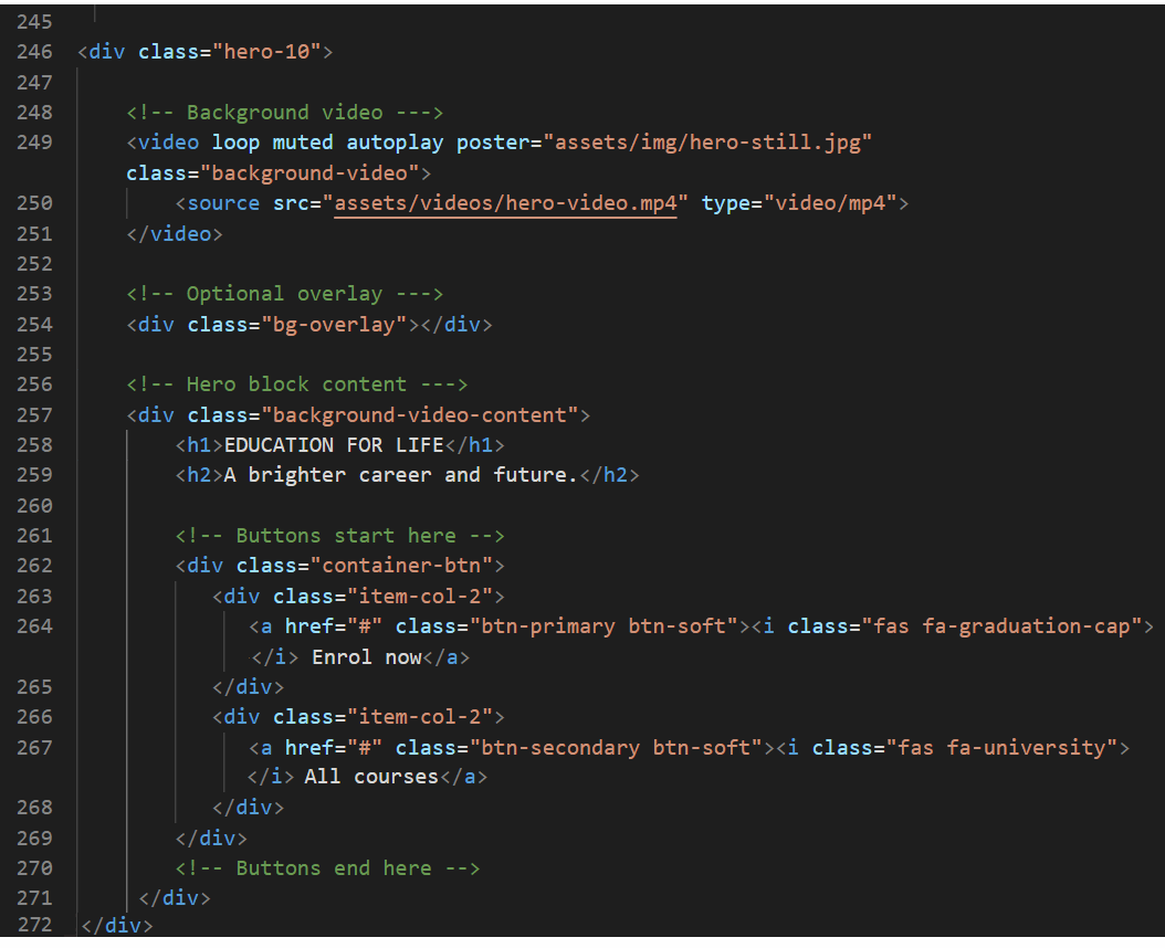 Project Hero Blocks Showcase | IBAT Web Design Portfolio Project